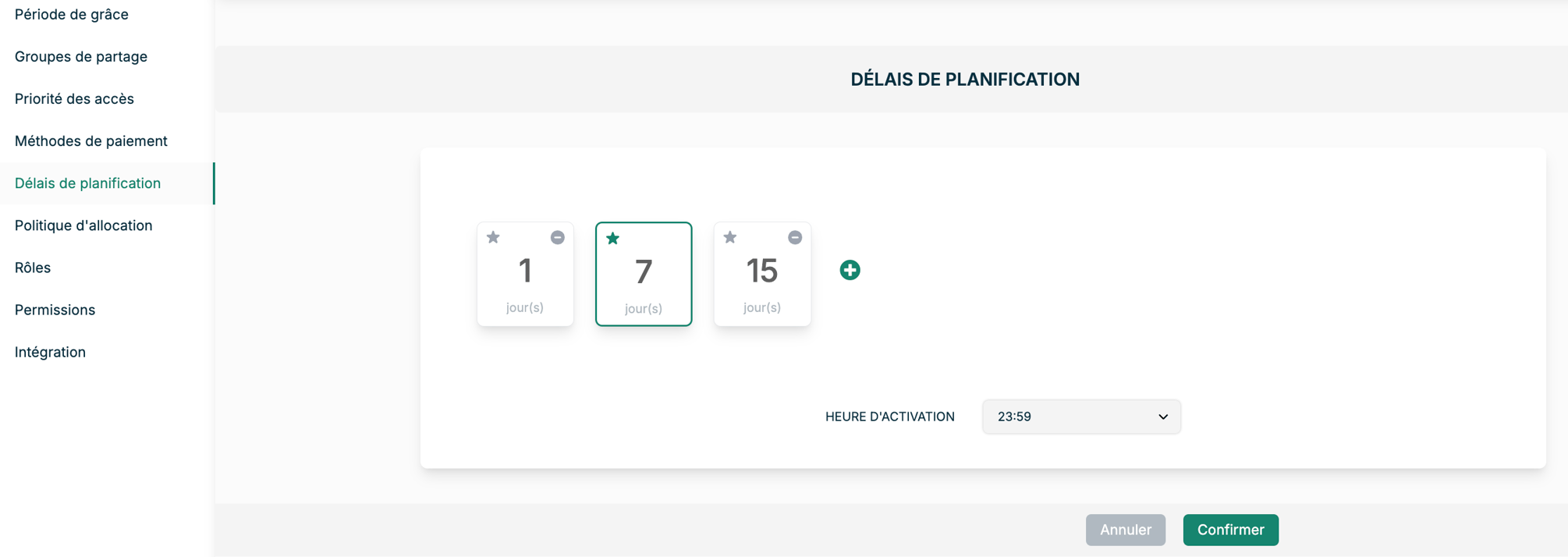 Qu'est-ce qu'un délai de planification et comment le modifier